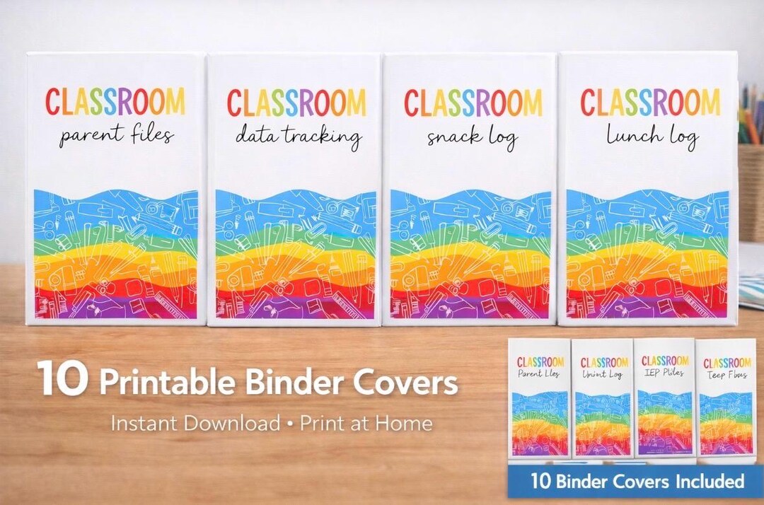 Classroom Binder Covers Printable | Teacher Organization Binder Covers ...
