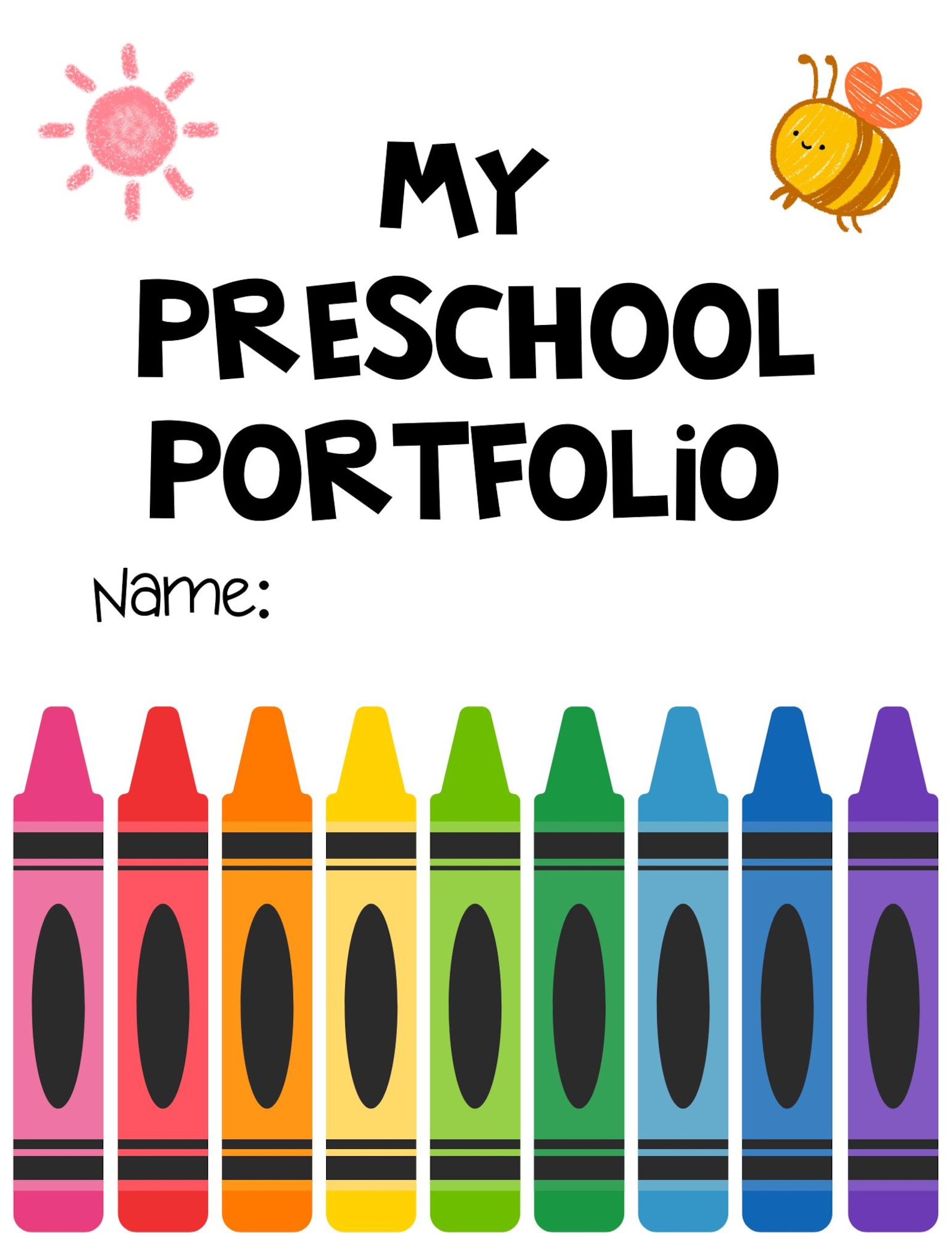 Printable Portfolio Binder Covers | Handwritten Folder Covers for ...