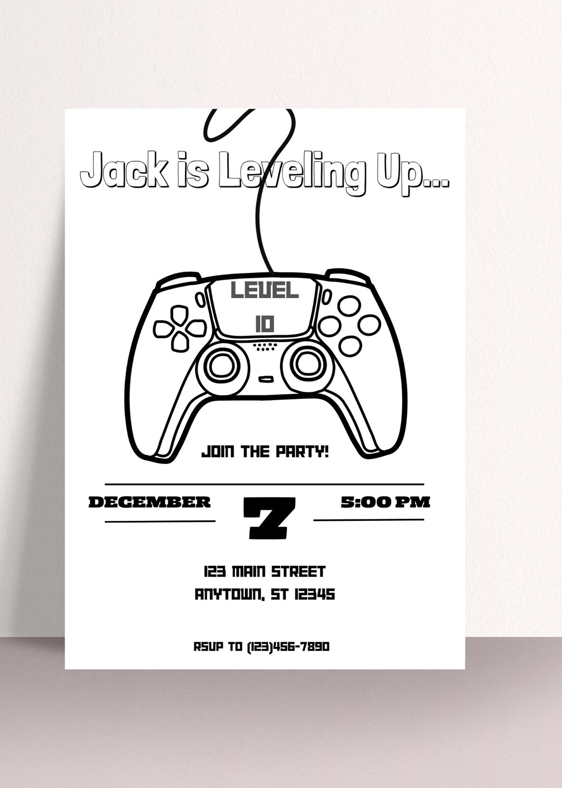 Gaming Level up Birthday Party Invitation, Editable Template Download ...