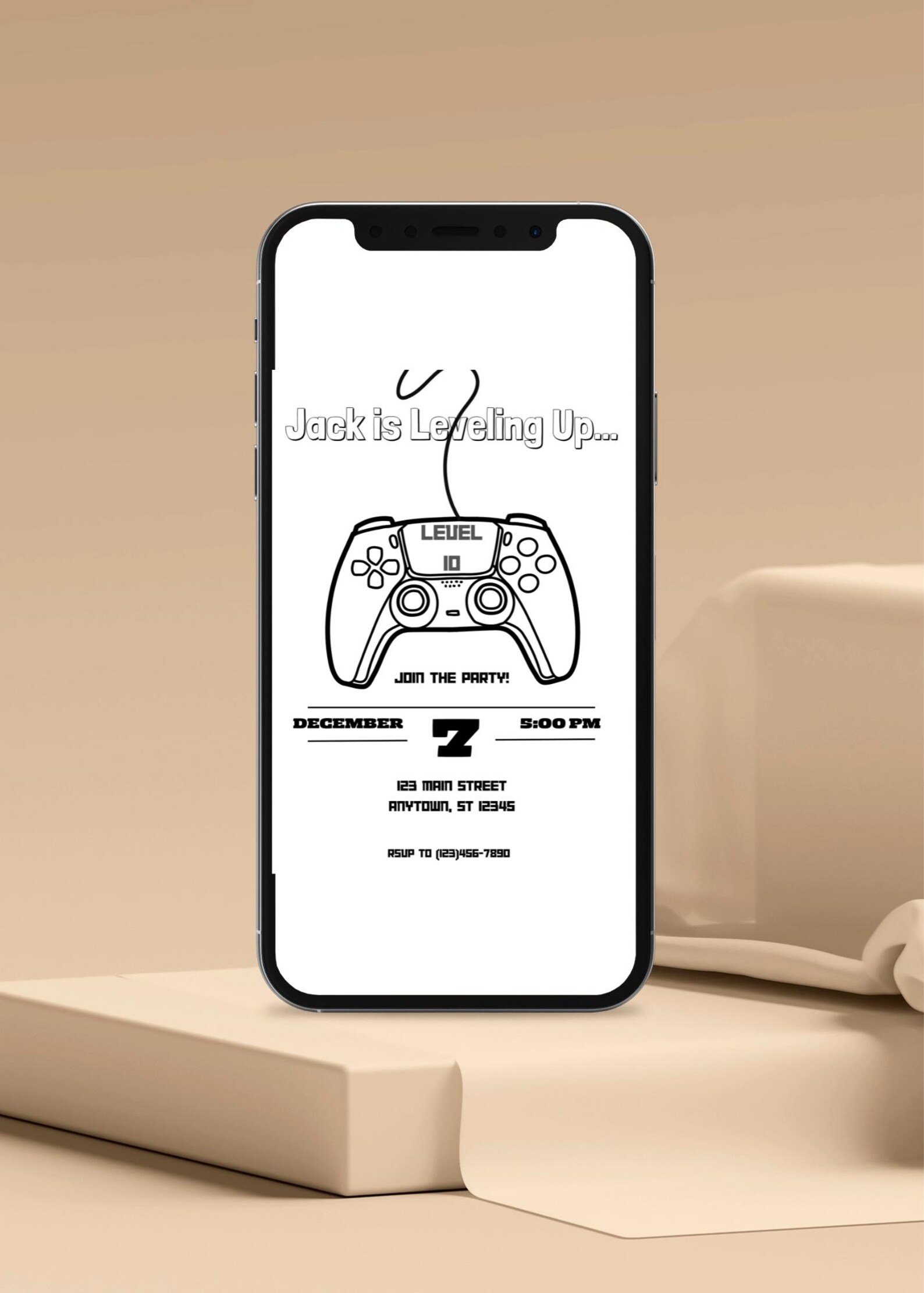 Gaming Level up Birthday Party Invitation, Editable Template Download ...