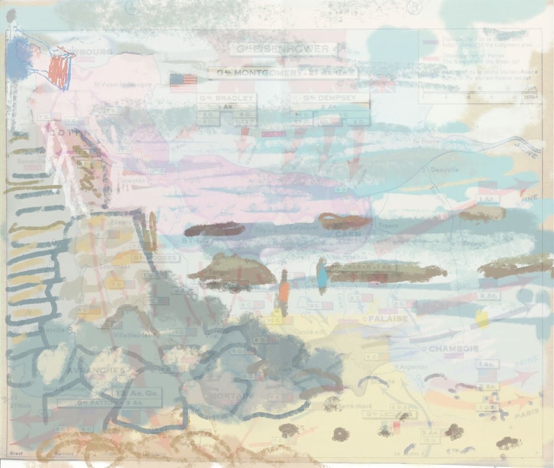 D-day Beach Painting of Mulberry Harbour, Arromanches | Digital Art ...