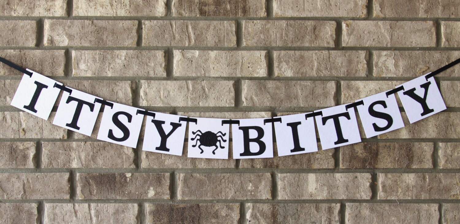 ITSY BITSY spider Banner With Beautiful Embossed Lettering - Etsy