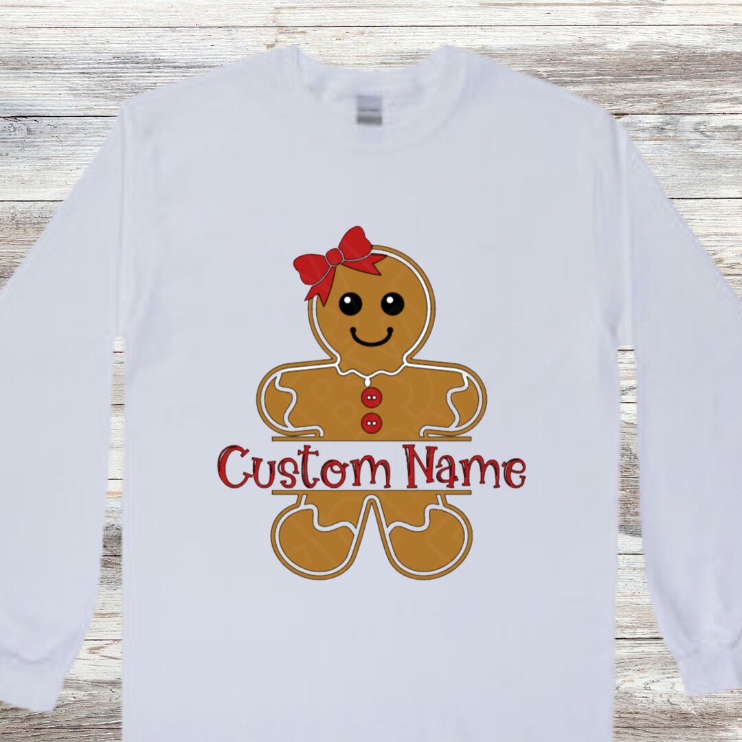 Youth Gingerbread Girl Shirt / Ginger Cookie Shirt / Personalized Long ...