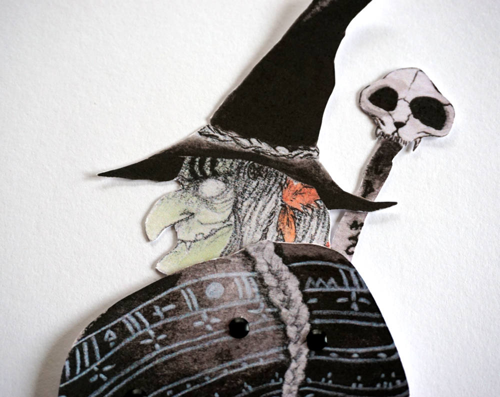 Witch Paperdoll Puppet Doll Halloween Ornement Orange - Etsy