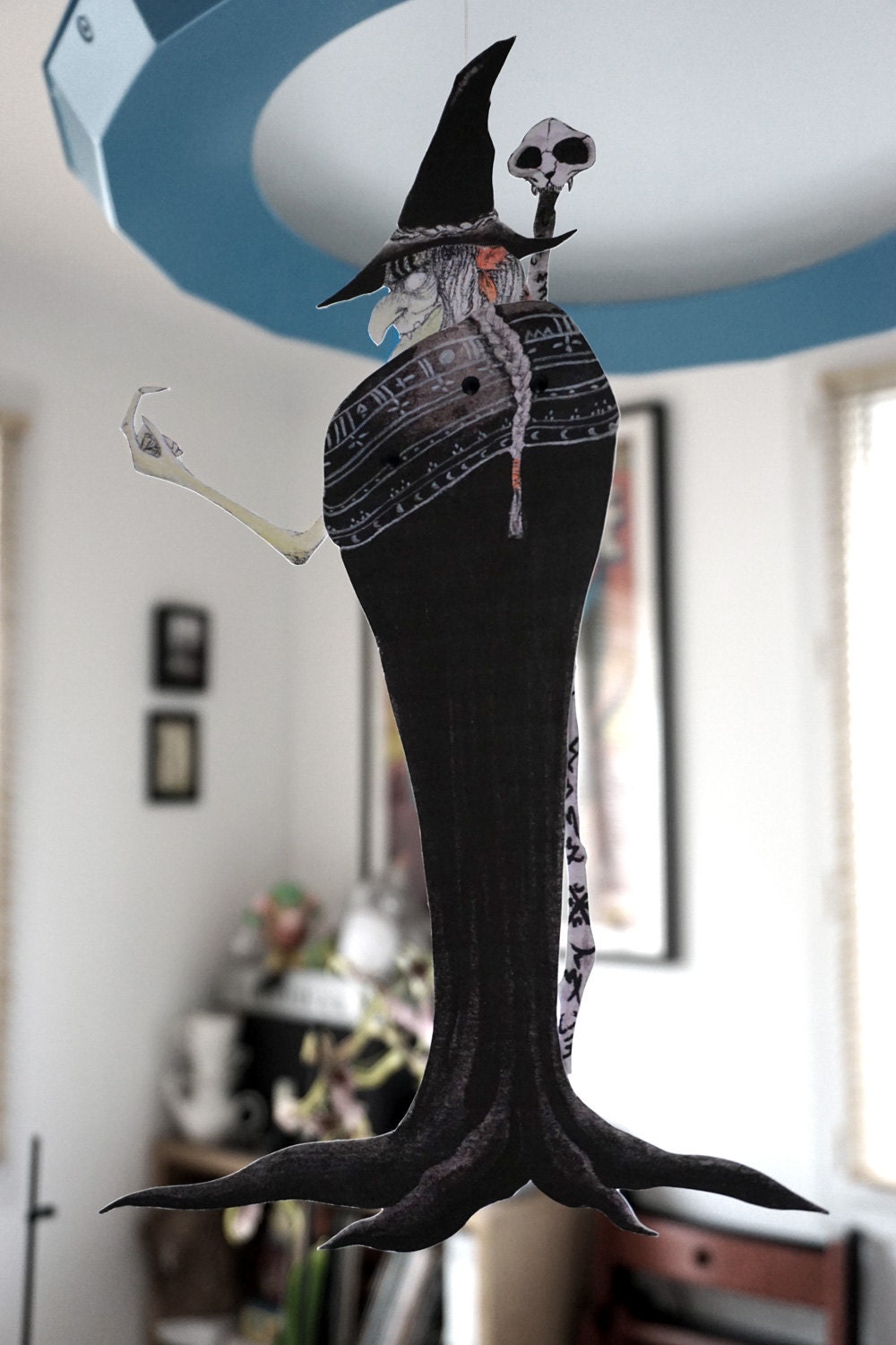 DIY Printable PDF Witch Paper Puppet Doll Halloween Ornement, Orange ...