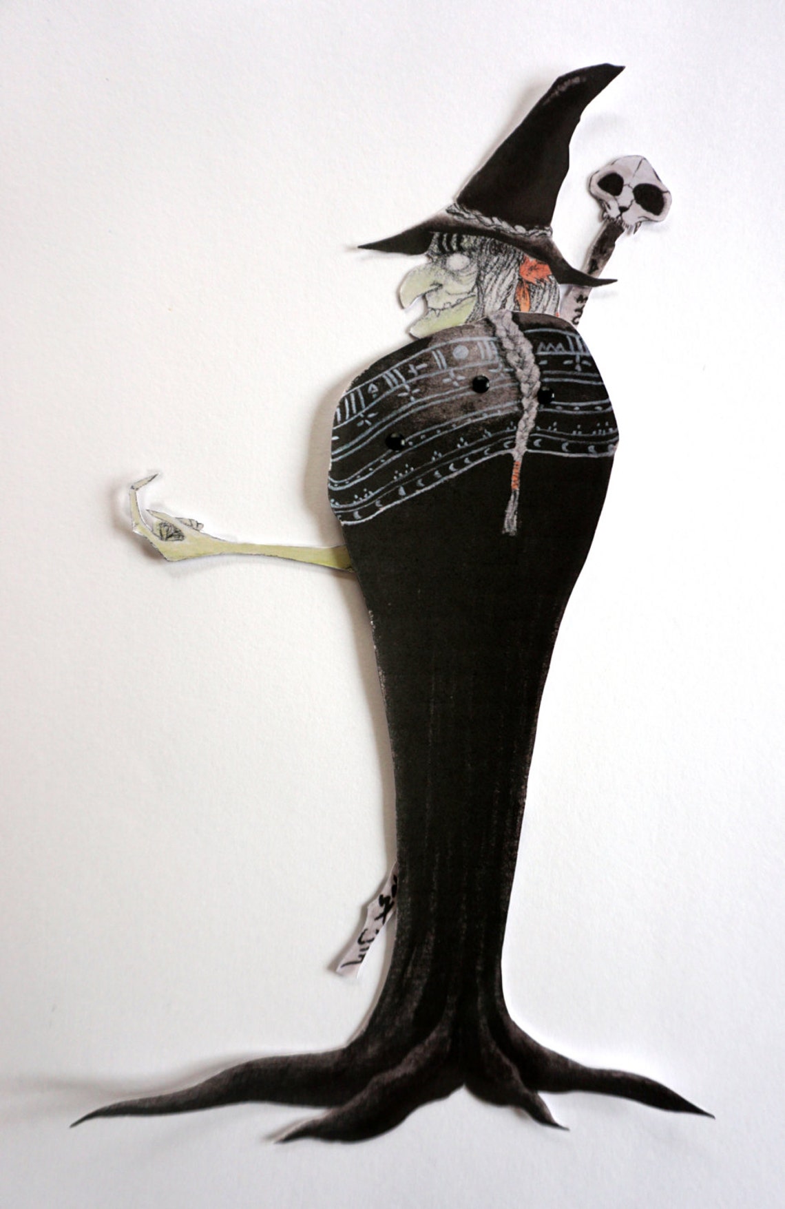 DIY Printable PDF Witch Paper Puppet Doll Halloween Ornement, Orange ...