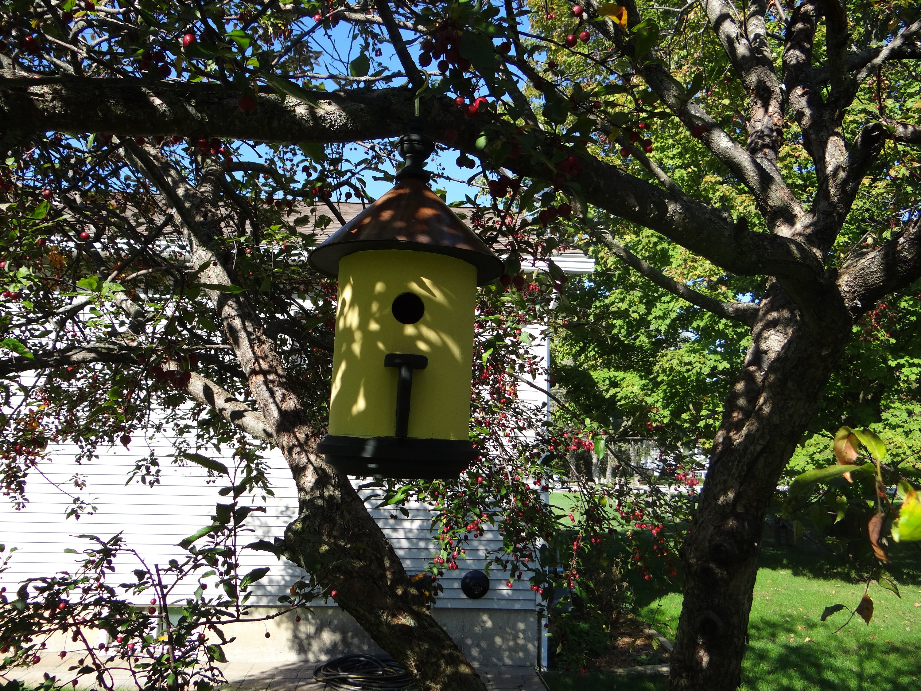 Round Bird House With Solid Copper Roof - Etsy