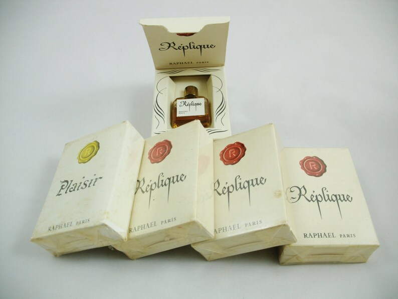 Mid Century Perfumes Raphael Replique and Plaisir 5 Bottles (4 Packaged ...