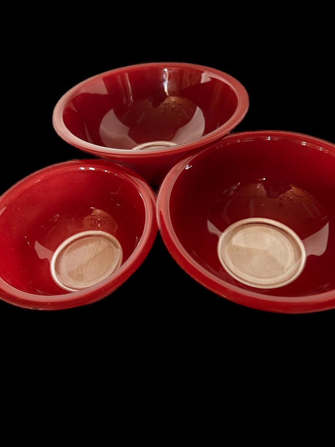Pyrex Dark Cherry Red Mixing Bowls Sizes 322 323 325 Vintage '80's - Etsy