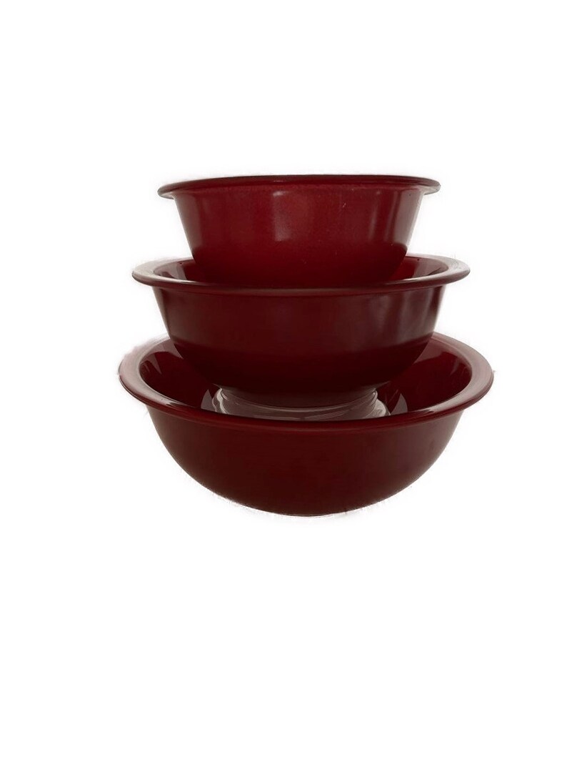 Pyrex Dark Cherry Red Mixing Bowls Sizes 322 323 325 Vintage '80's - Etsy