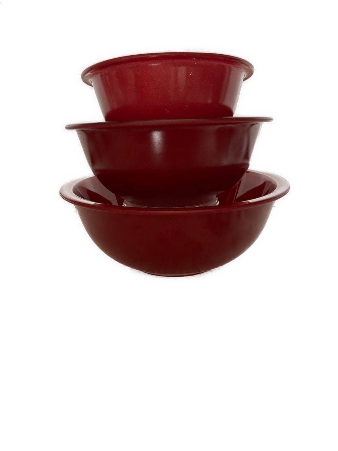 Pyrex Dark Cherry Red Mixing Bowls Sizes 322 323 325 Vintage '80's - Etsy