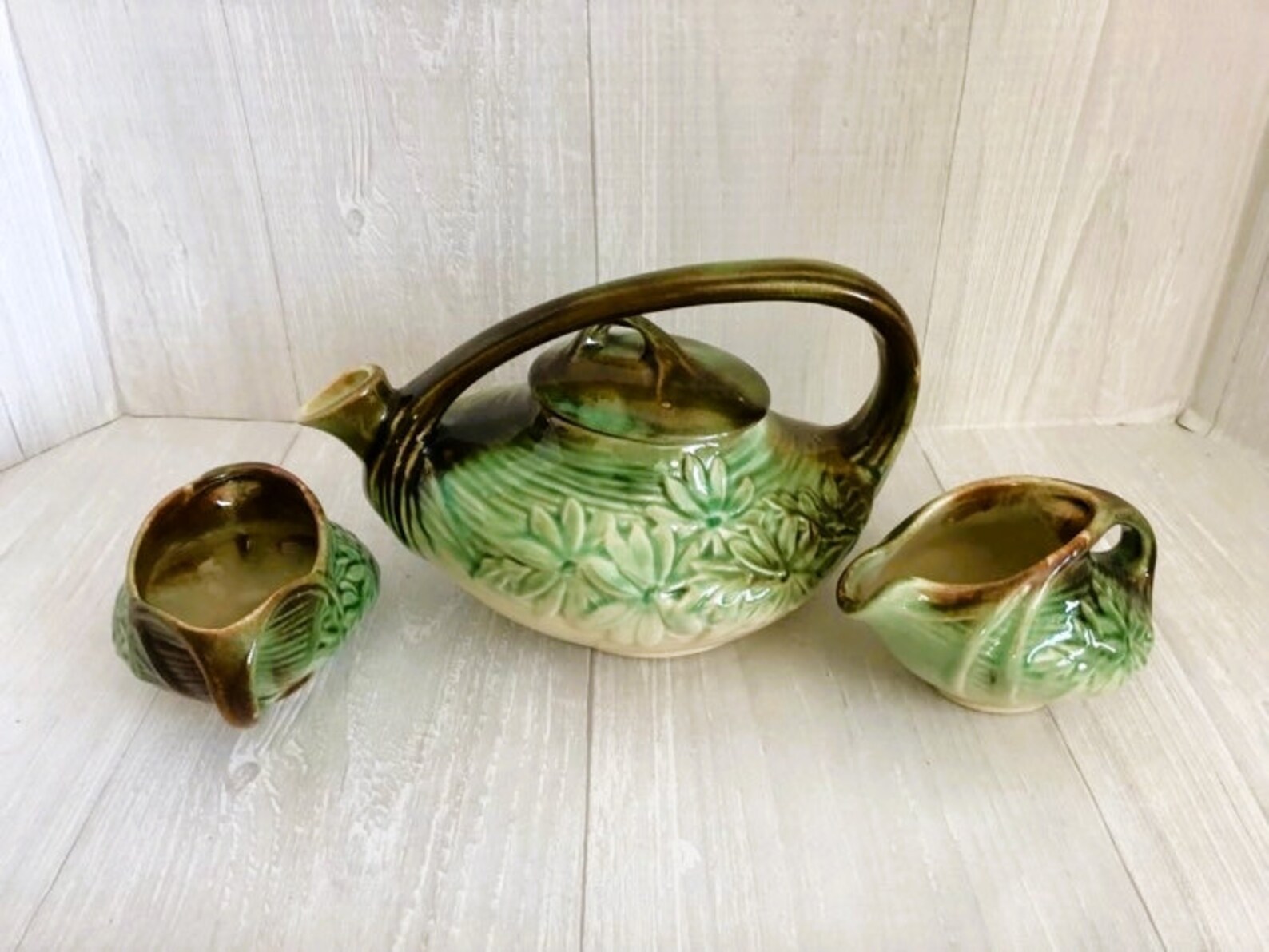 Mccoy Tea Set - Ohio USA Pottery - Daisy Pattern - Vintage Tea Pot ...