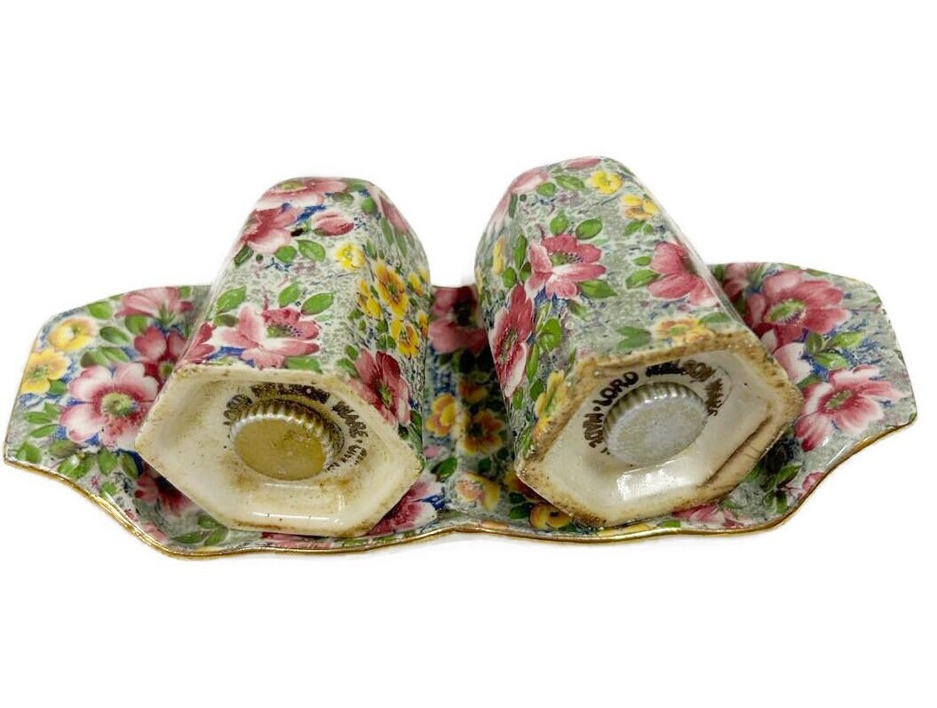 Chintz Pattern Salt and Pepper Shakers With Matching Tray Lord Nelson ...
