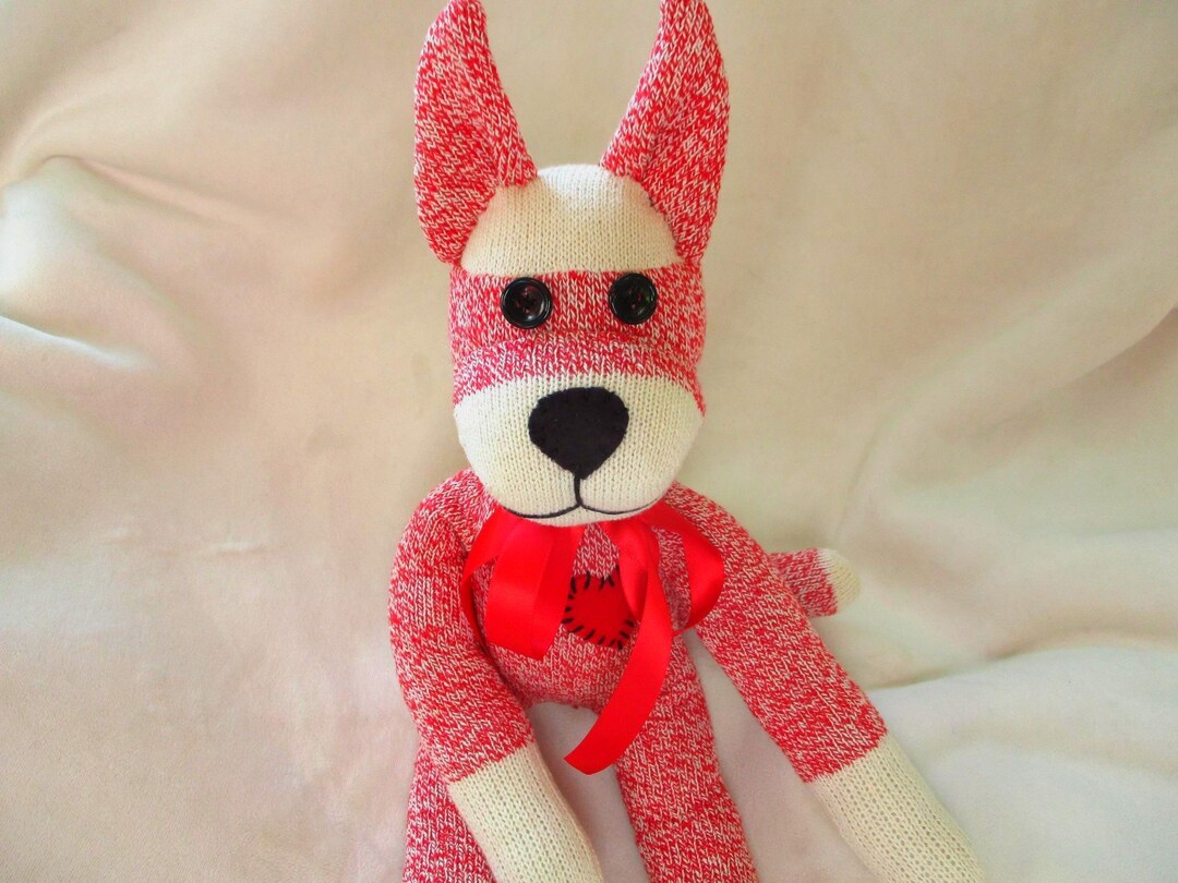 Sock Monkey: Red Fox Felix, Handmade Plush Toy - Etsy