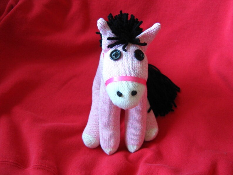 Sock Monkey Horse Pony Black Maned Pink - Etsy