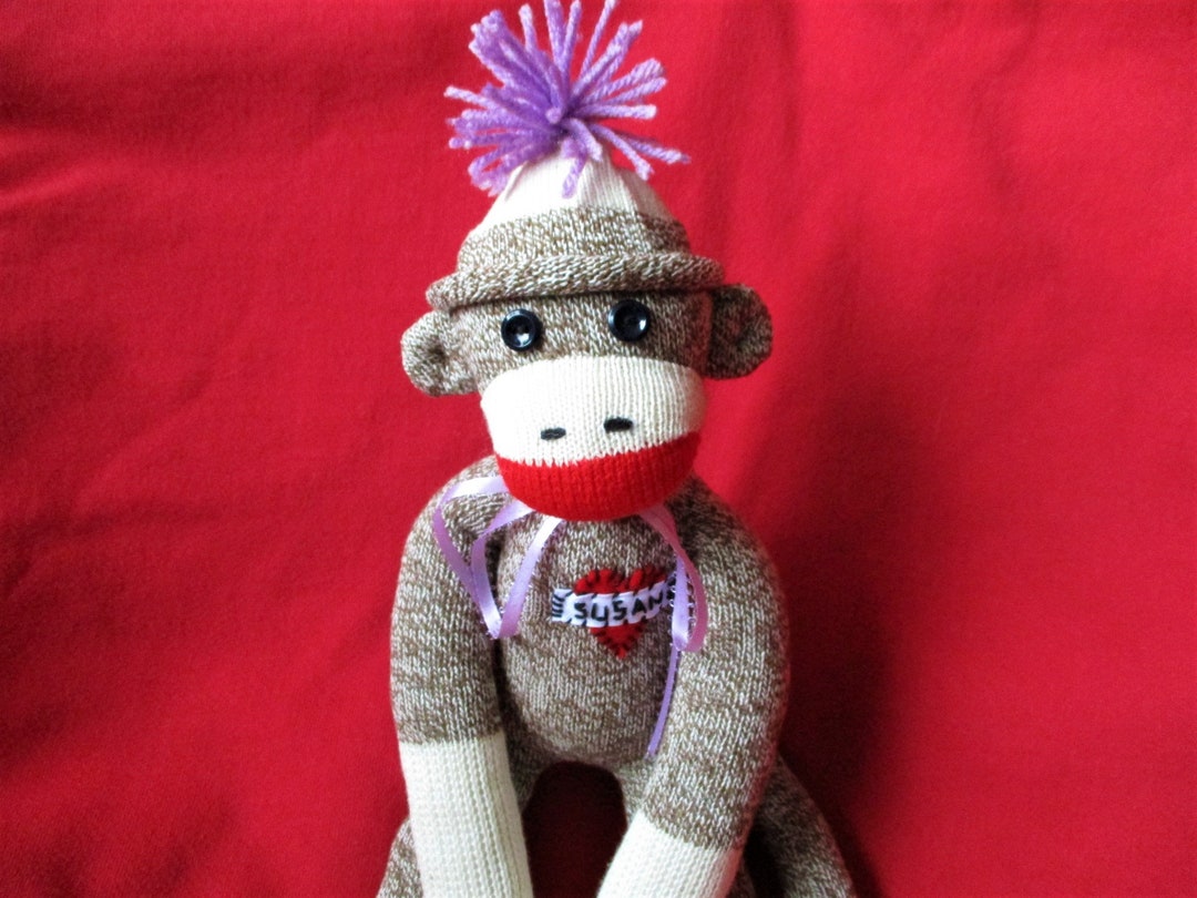 Sock Monkey Personalized Customized 16 Inch Gift - Etsy