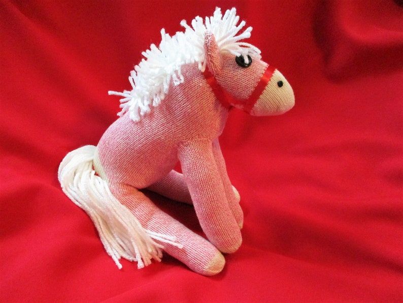 Sock Monkey Horse Pony White Maned Pink - Etsy