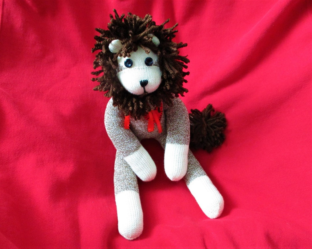 Sock Monkey Brown Maned Lion - Etsy