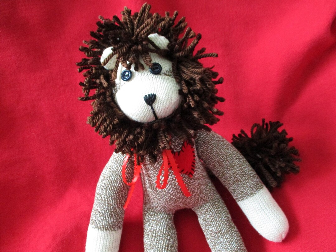 Sock Monkey Brown Maned Lion - Etsy