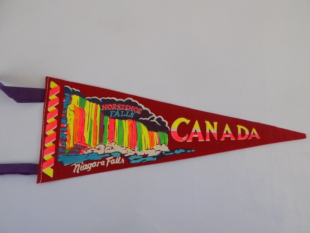 Vintage Niagara Falls Canada Pennant: Horseshoe Falls Travel Souvenir ...