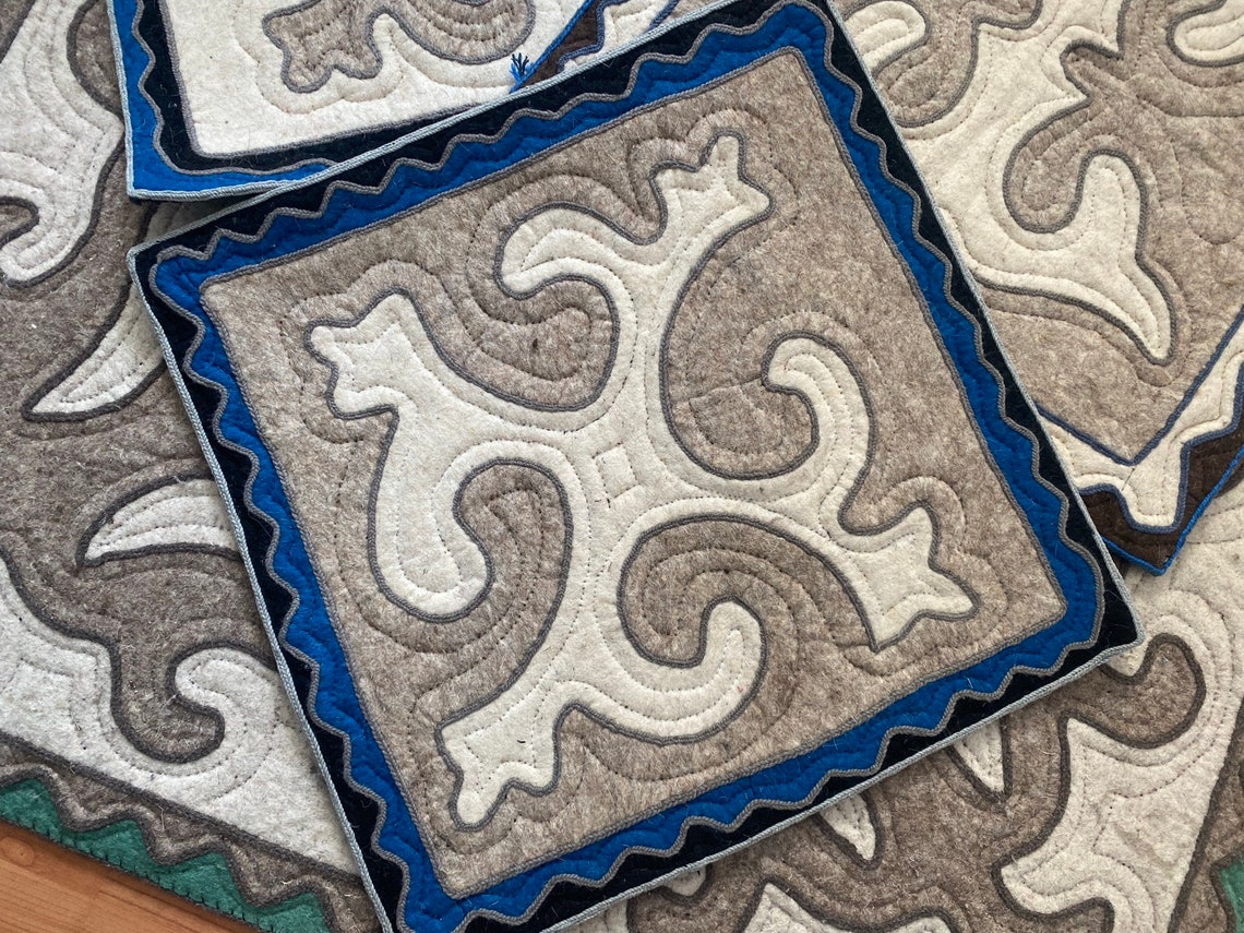 Small Shyrdak From Western Mongolia Kyrgyzstan Syrmak Felt Rug - Etsy