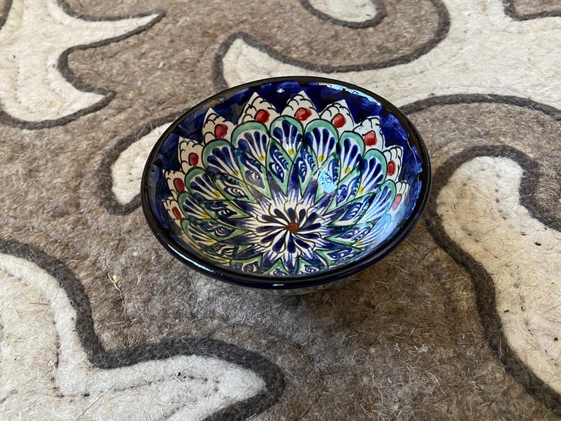 Set 6 Kese Uzbek Kazakh Traditional Bowl Cup With Blue 5-6 Cm - Etsy