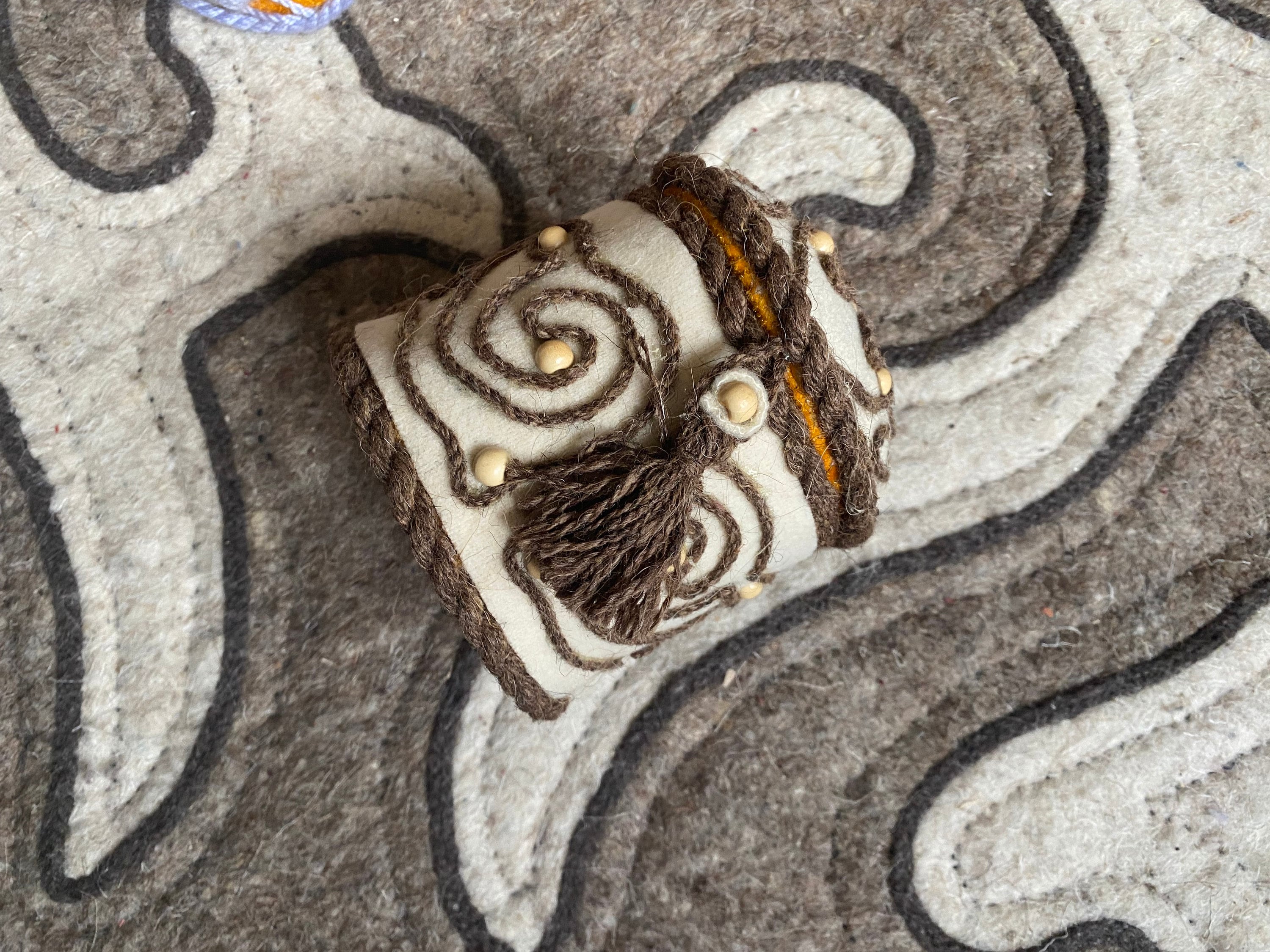 Felt Mongolian Kazakh Yurt Ger Felt Ornament Nomadic Felted Violet ...