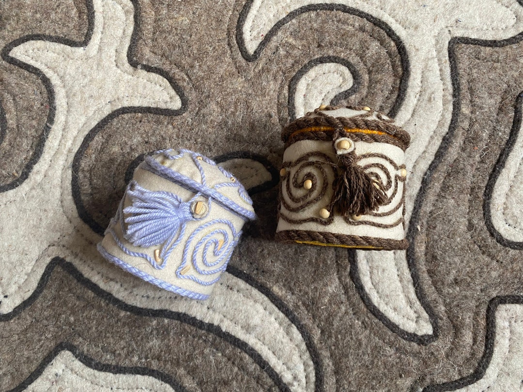 Felt Mongolian Kazakh Yurt Ger Felt Ornament Nomadic Felted Violet ...