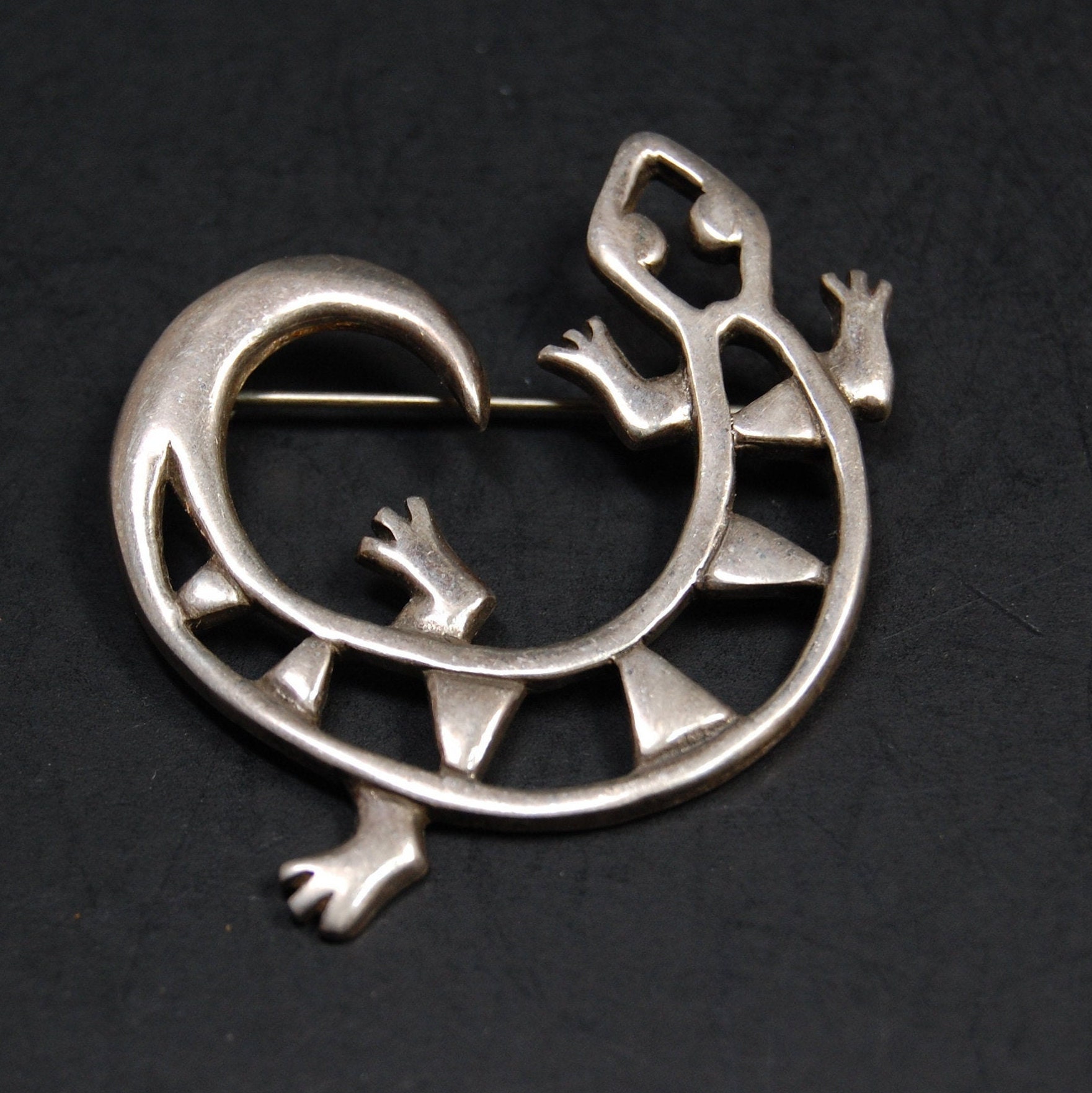 Native American Sterling Silver Pin Brooch Signed Belinda Woody--- 10.6 ...