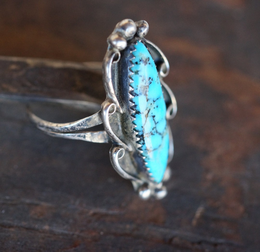 Native American Turquoise Shadow Box Ring - Etsy