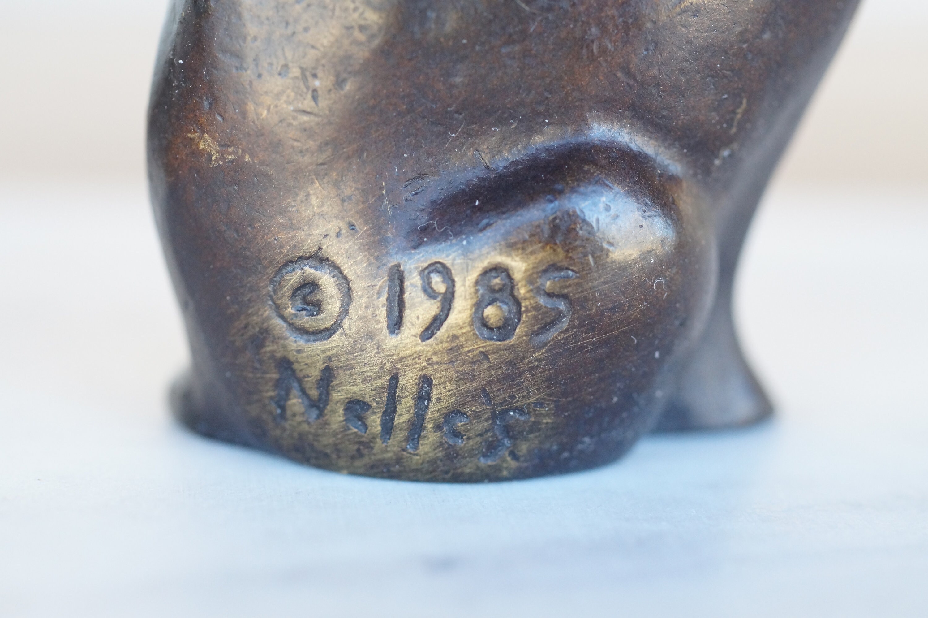 Bronze Cat Sculpture Paperweight From Scott Nelles 1985 - Etsy