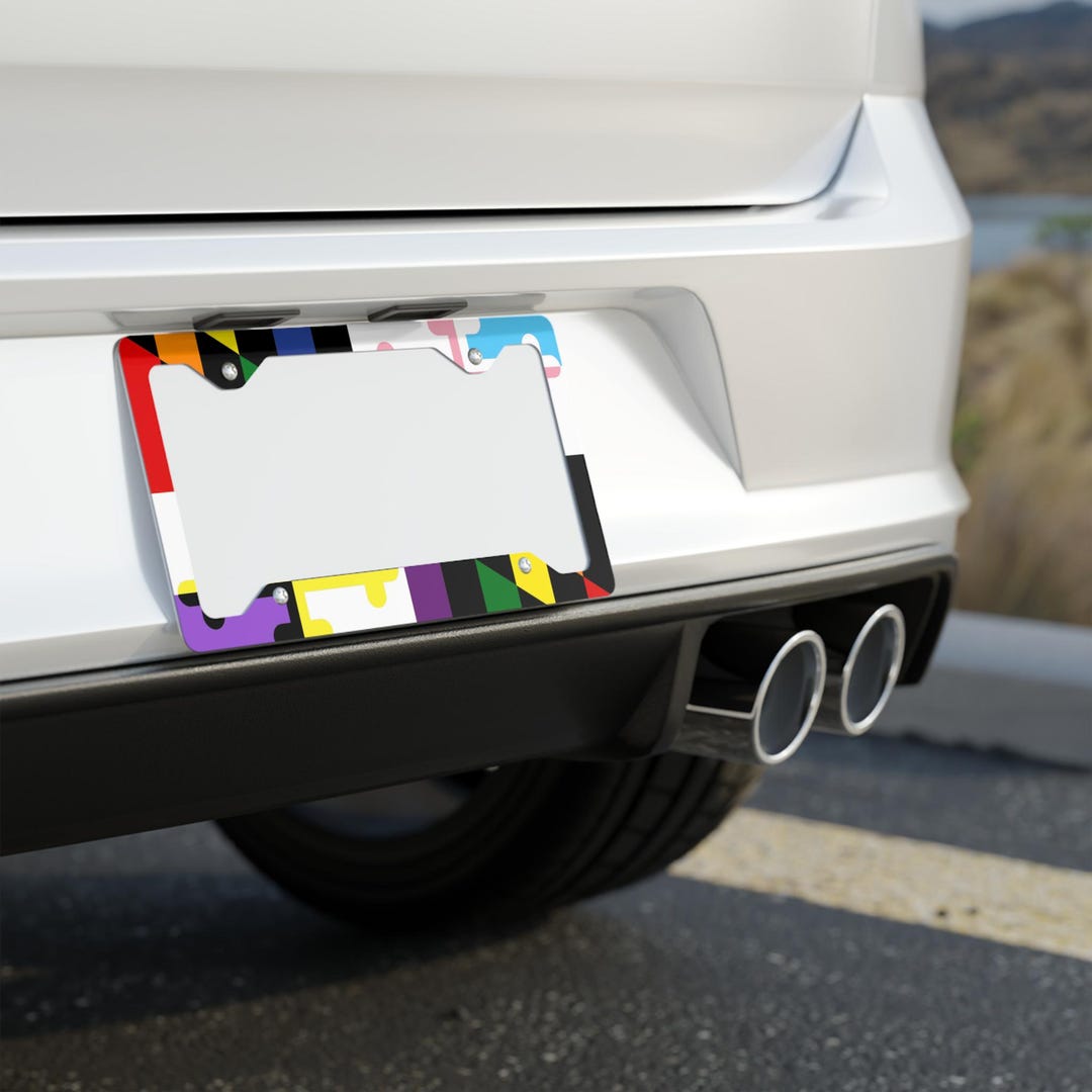 License Plate Frame, Maryland State Flag Pride LGBT Nonbinary Trans Car ...