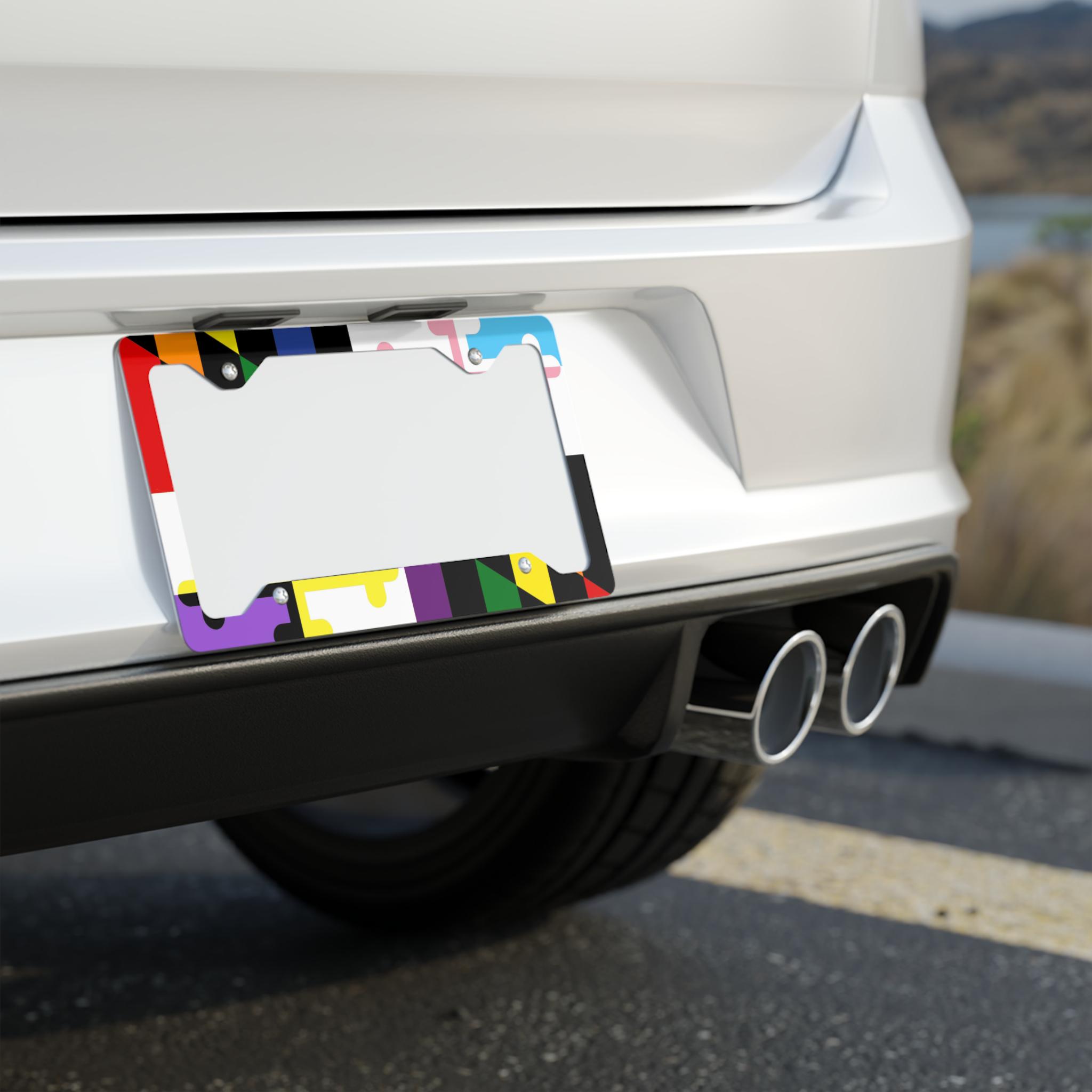 License Plate Frame, Maryland State Flag Pride LGBT Nonbinary Trans Car ...