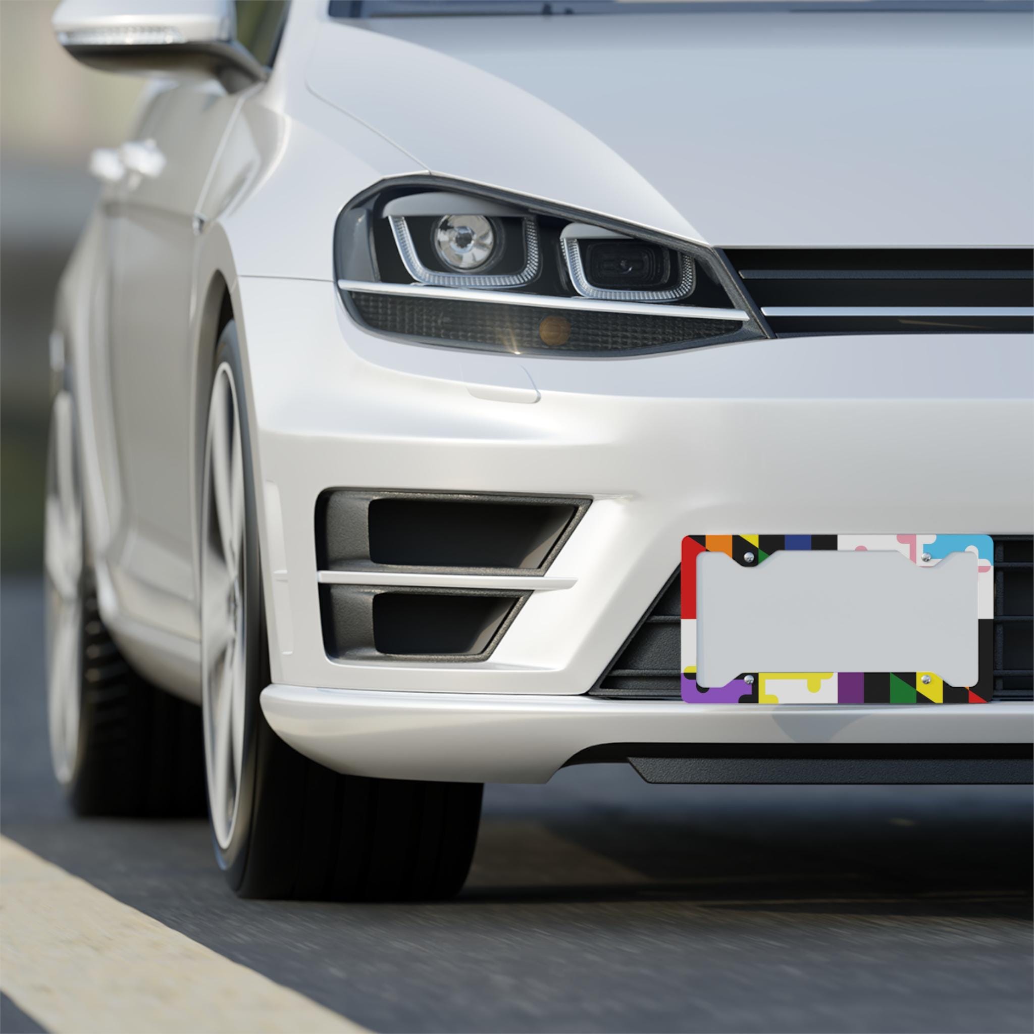 License Plate Frame, Maryland State Flag Pride LGBT Nonbinary Trans Car ...