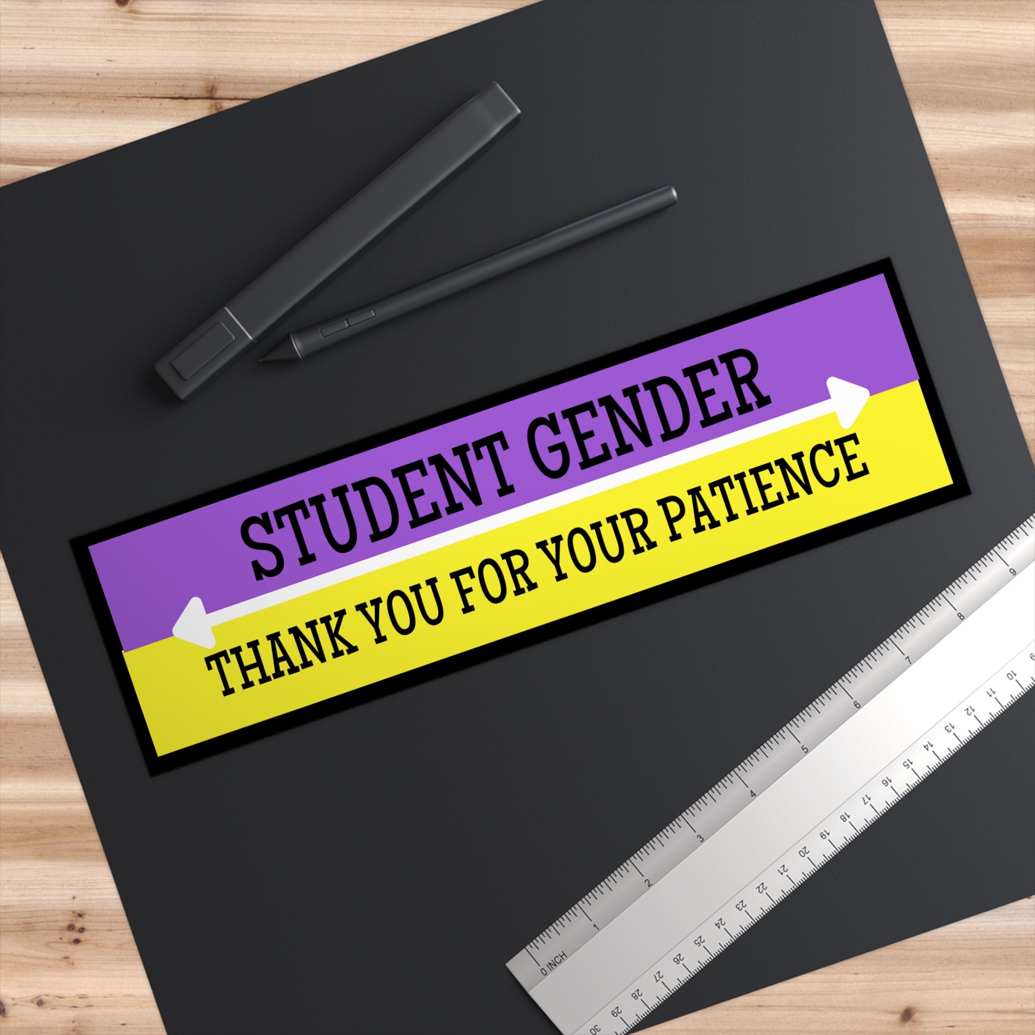 Student Gender Non-binary Bumper Sticker - Etsy