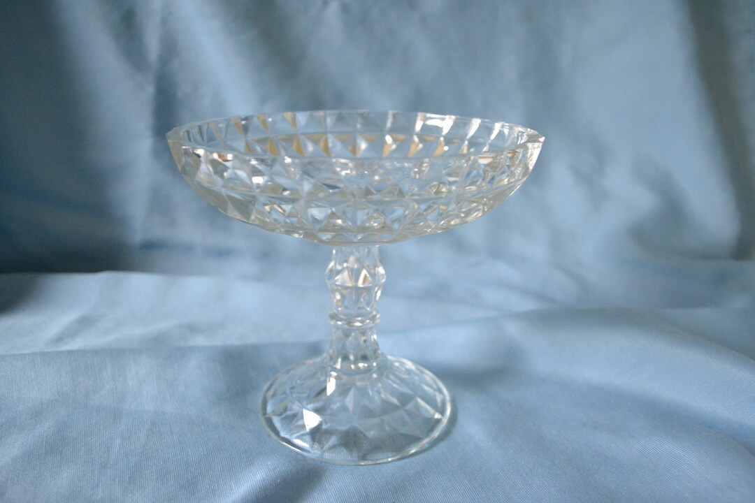Jeannette Glass Co. Windsor Clear Round Compote, Depression Glass ...