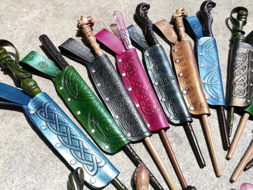 Hand Tooled Leather Wand Holster - Etsy