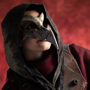 Crow Skull Leather Mask - Bone - Etsy