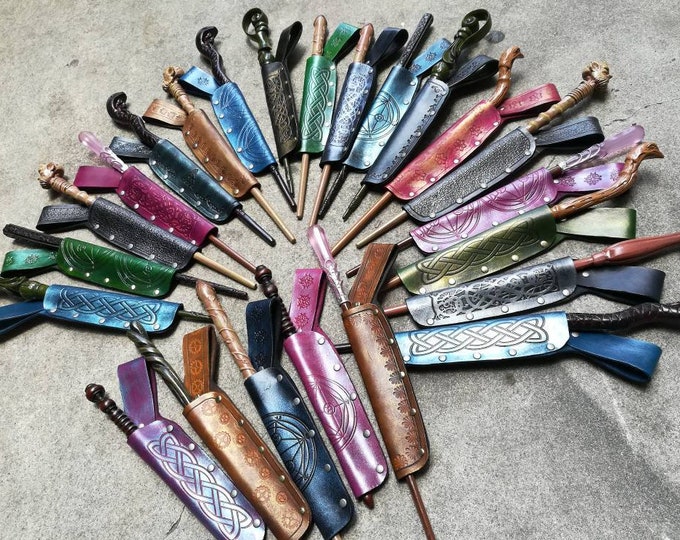 Hand Tooled Leather Wand Holster - Etsy
