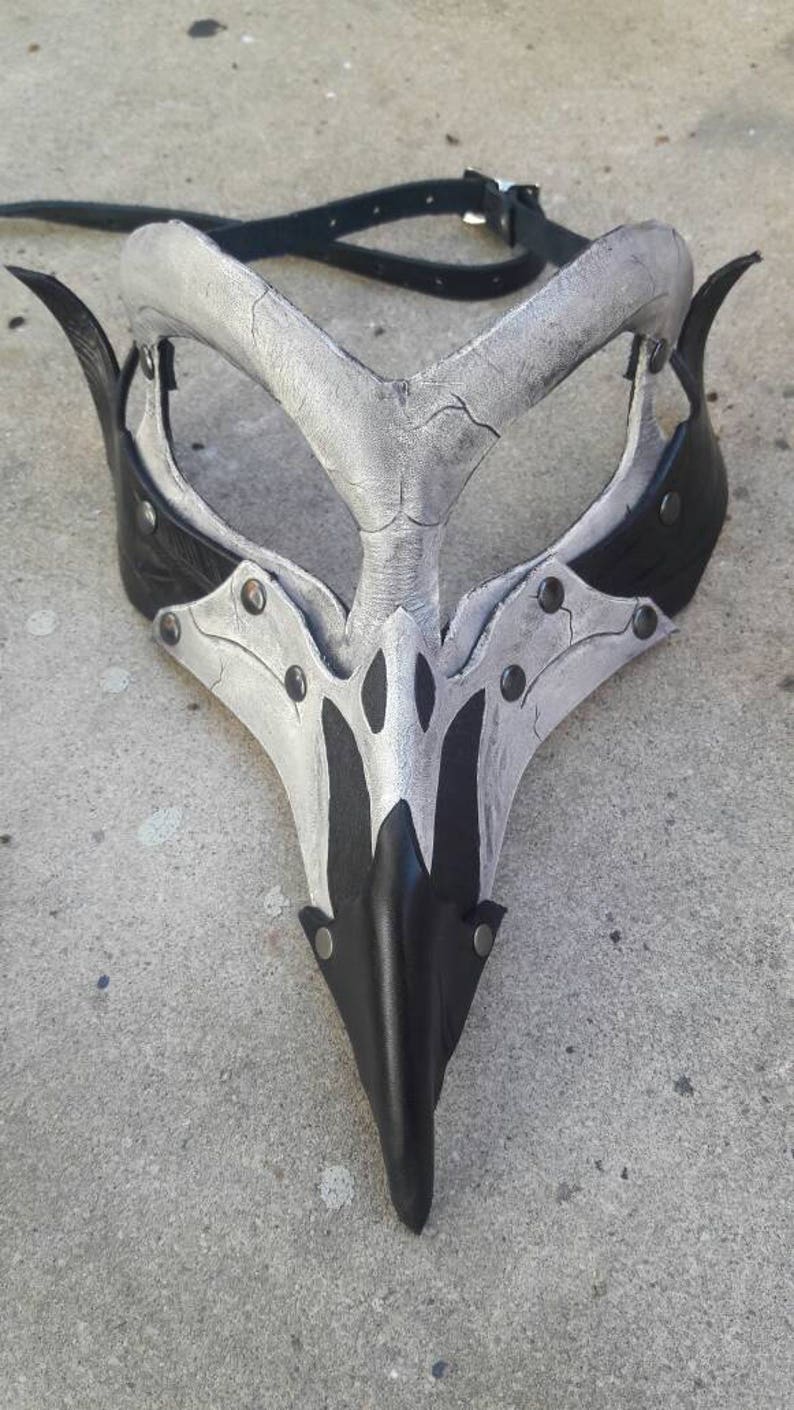 Crow Skull Leather Mask Bone - Etsy