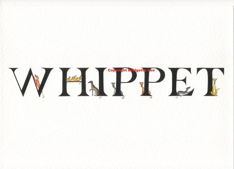 WHIPPET... With Little Whippets Amongst the Letters. - Etsy