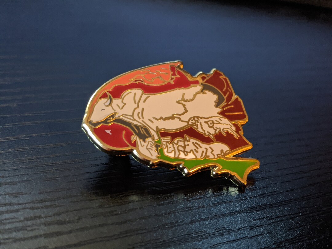 Creation Bull Enamel Pin, Original Art Animal Pin - Etsy