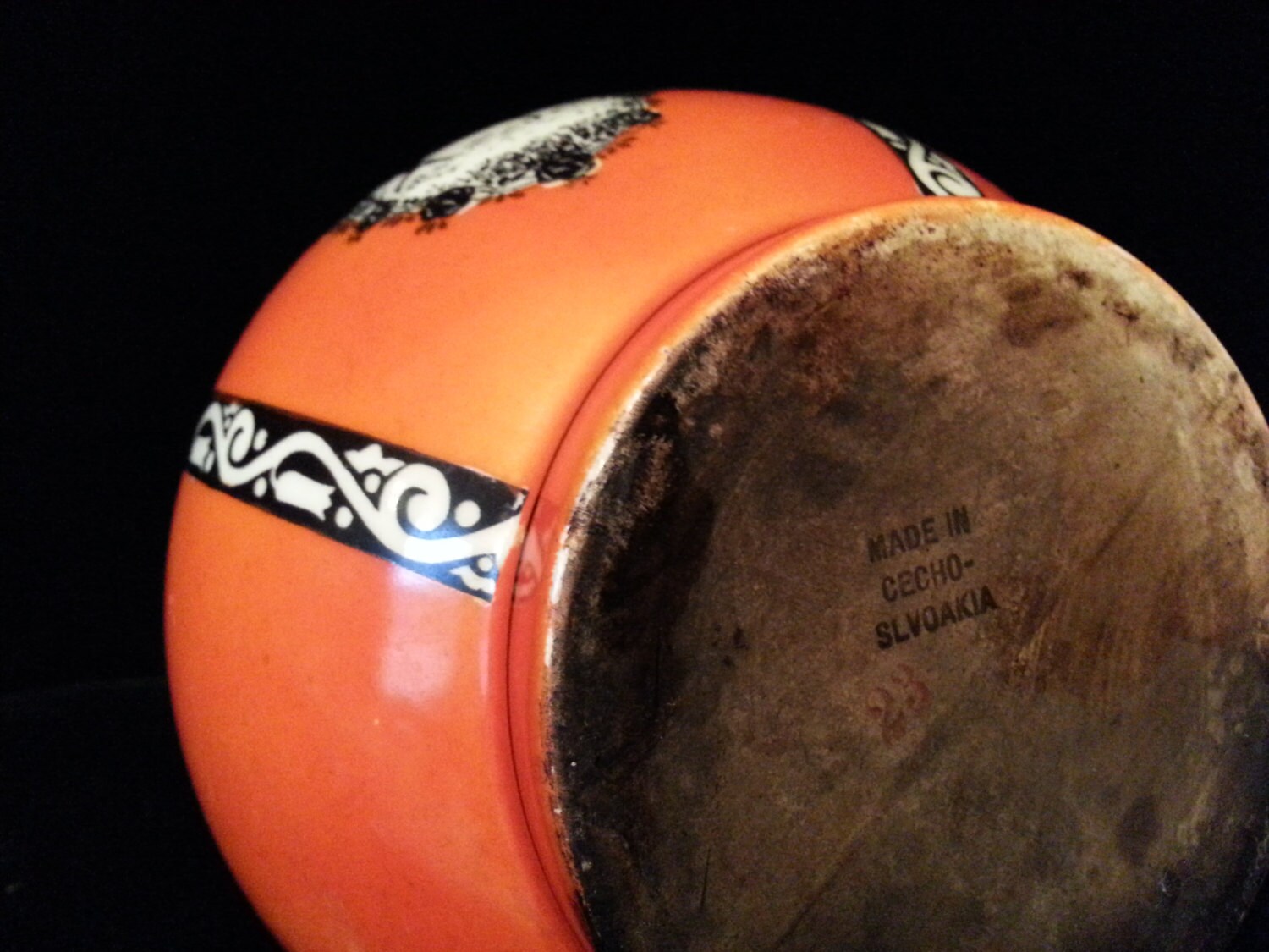 Czech Pitcher Antique Silhouette Decanter Pottery Pitcher ...