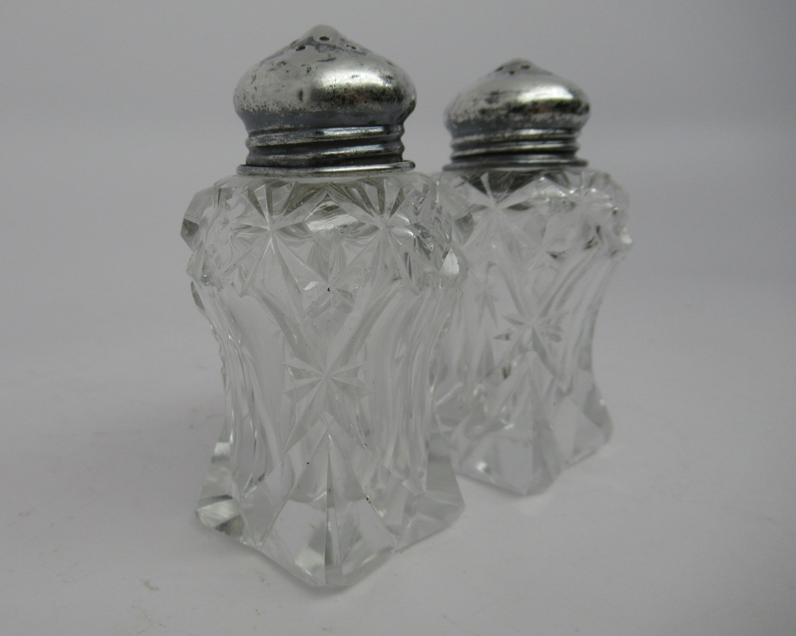 Antique Silver Cut Glass Brilliant Cut Crystal Condiment | Etsy