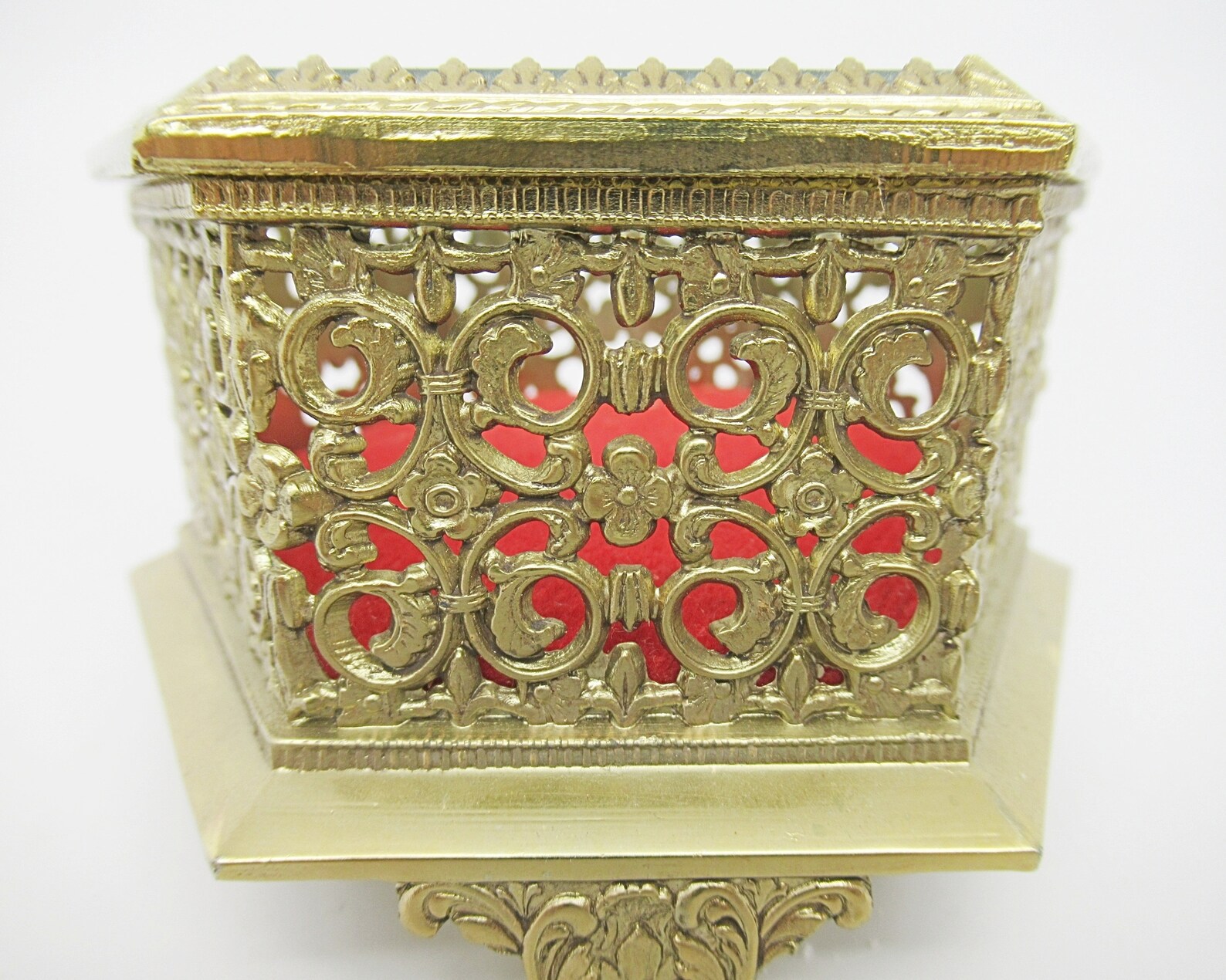 Gold Filigree Hollywood Regency Jewelry Casket Trinket Box - Etsy