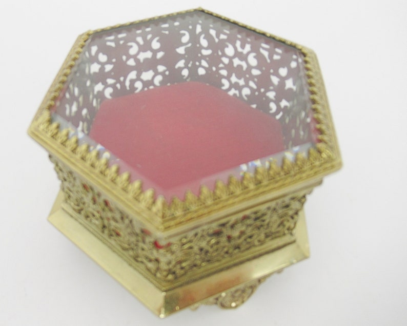Gold Filigree Hollywood Regency Jewelry Casket Trinket Box - Etsy