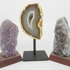 Polished Geode on Stand With Amethyst Rock Samples Rock Collecting ...