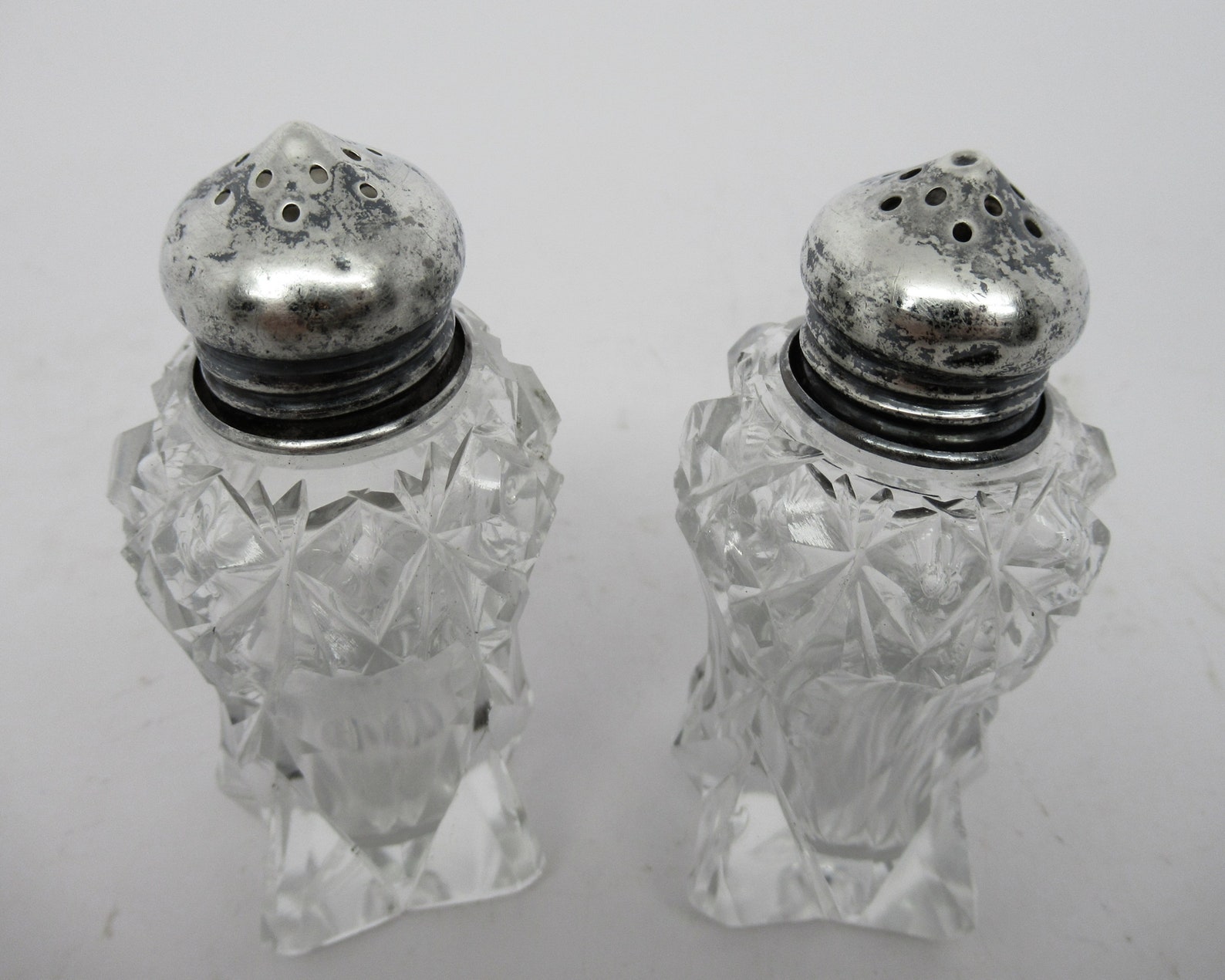 Antique Silver Cut Glass Brilliant Cut Crystal Condiment - Etsy Canada