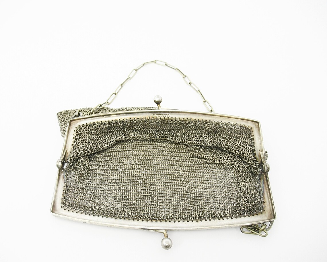 Antique German Silver Mesh Purse Handbag Art Deco Purses | Etsy