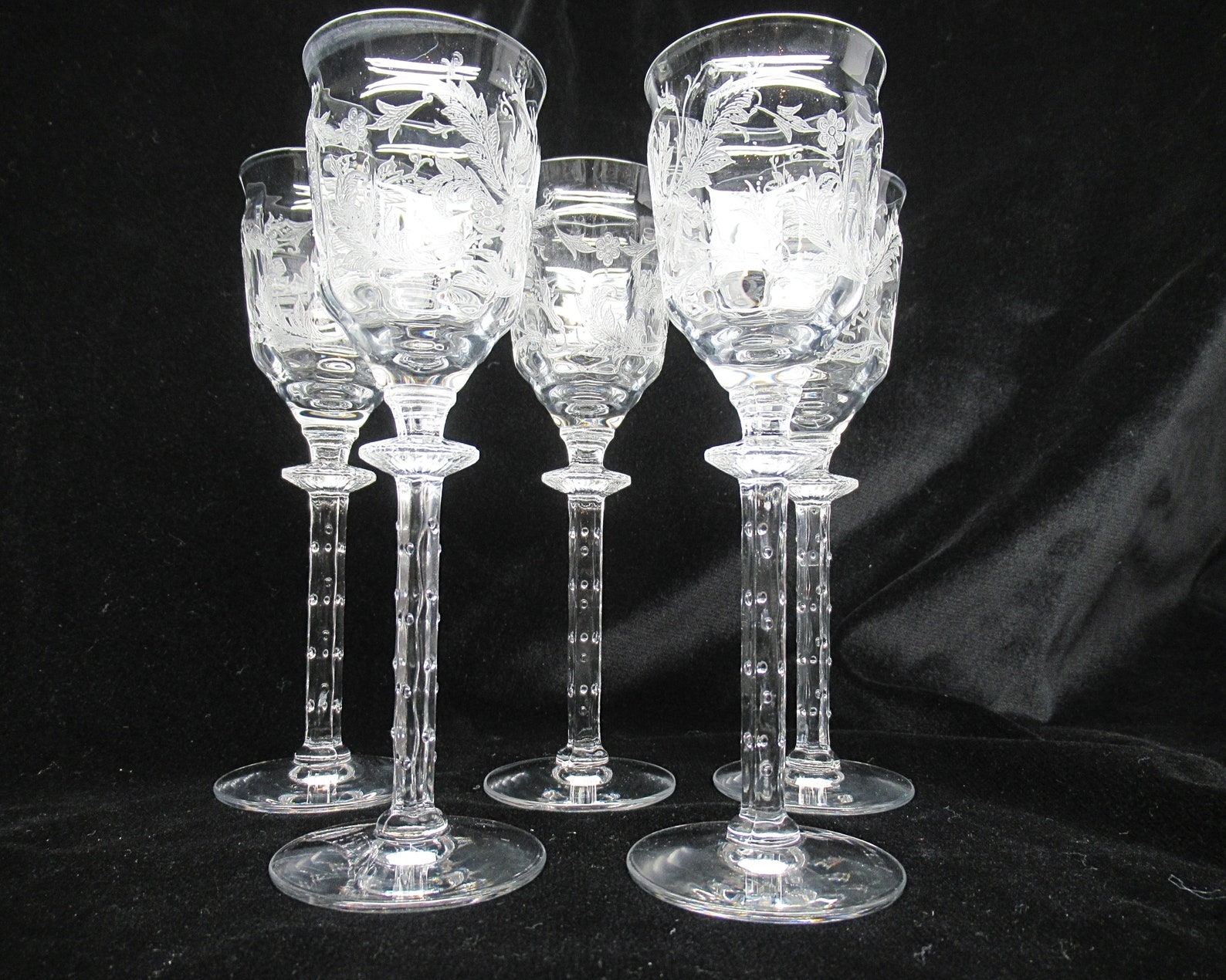 Lot of Five Cut Glass Etched Hand Cut Crystal Cordials Liqueur - Etsy